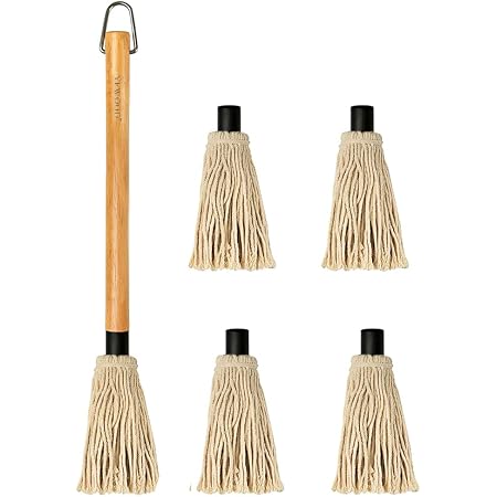 Amazon.com : Hedume 2 Pack BBQ Basting Mop with 6 Extra Replacement ...