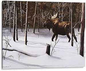 Amazon.com: Canvas Lab | Winter Forage by Kevin Daniel | 20 x 15 in ...