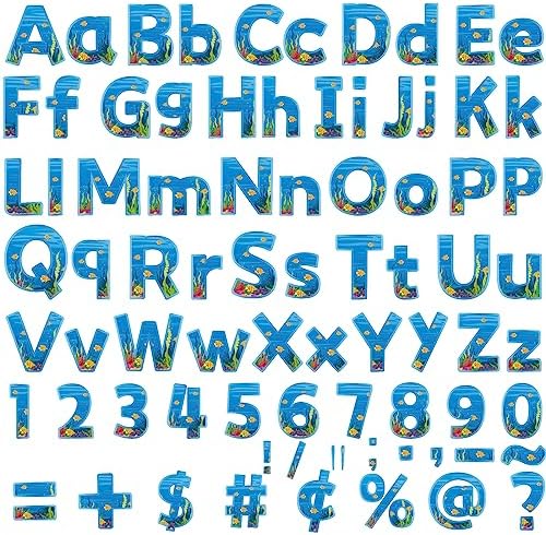 Amazon.com: 266 Pcs Letters Combo Pack Set Rainbow Bulletin Board ...