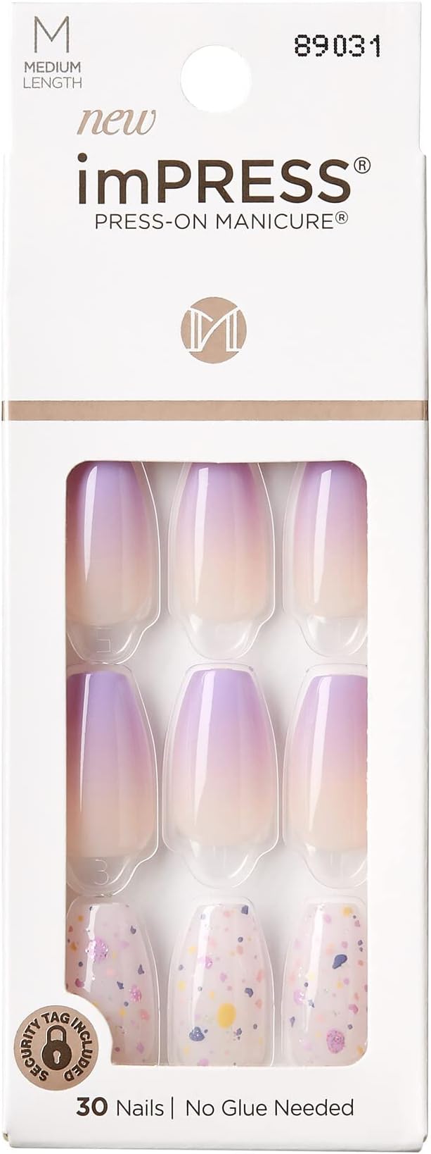 Amazon.com: KISS imPRESS No Glue Mani Press On Nails, Design, 'All I ...