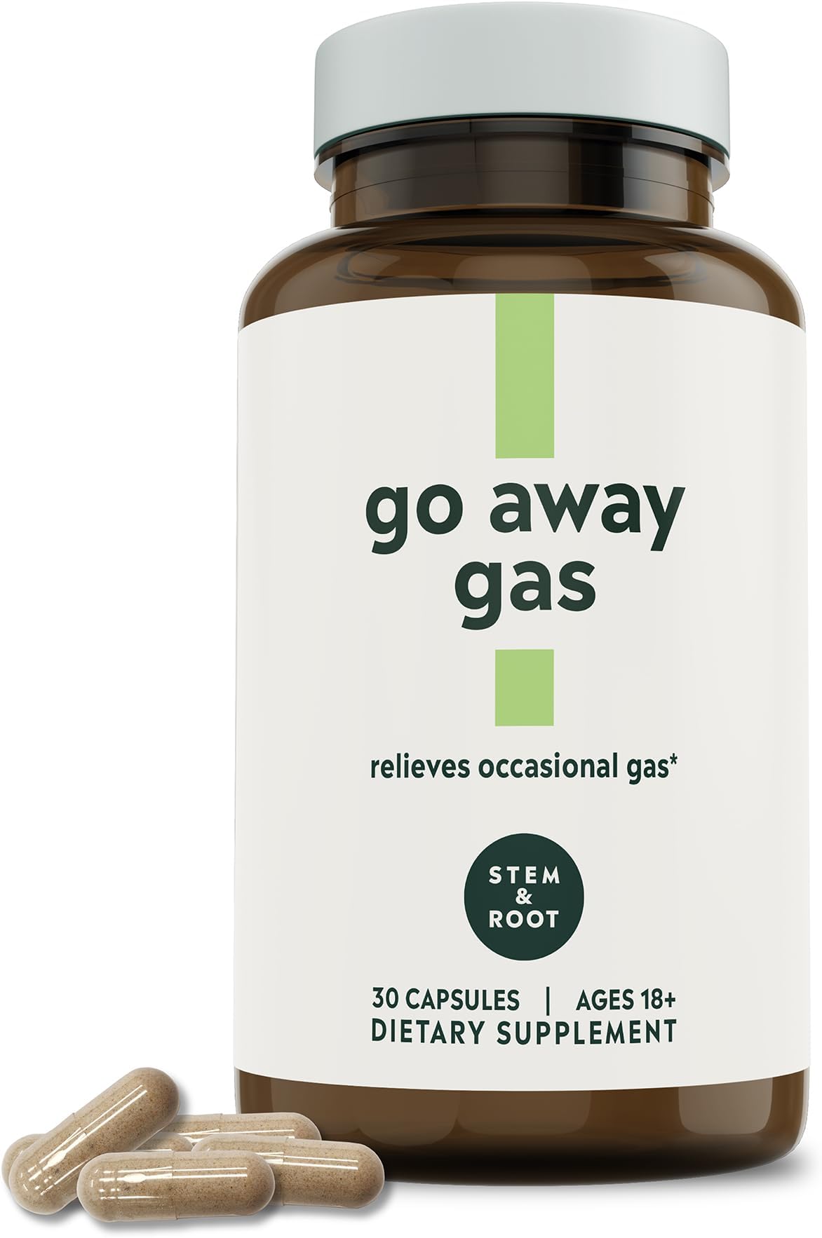 Amazon.com: Stem & Root Go Away Gas Supplement | Relieves Occasional ...