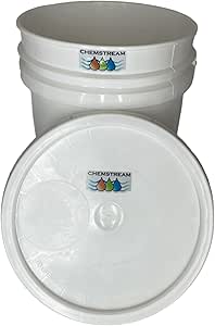 Amazon.com: CHEMSTREAM White 5 Gallon Bucket | Pail | Tamper Evident Tear Strip Lid |BPA Free ...