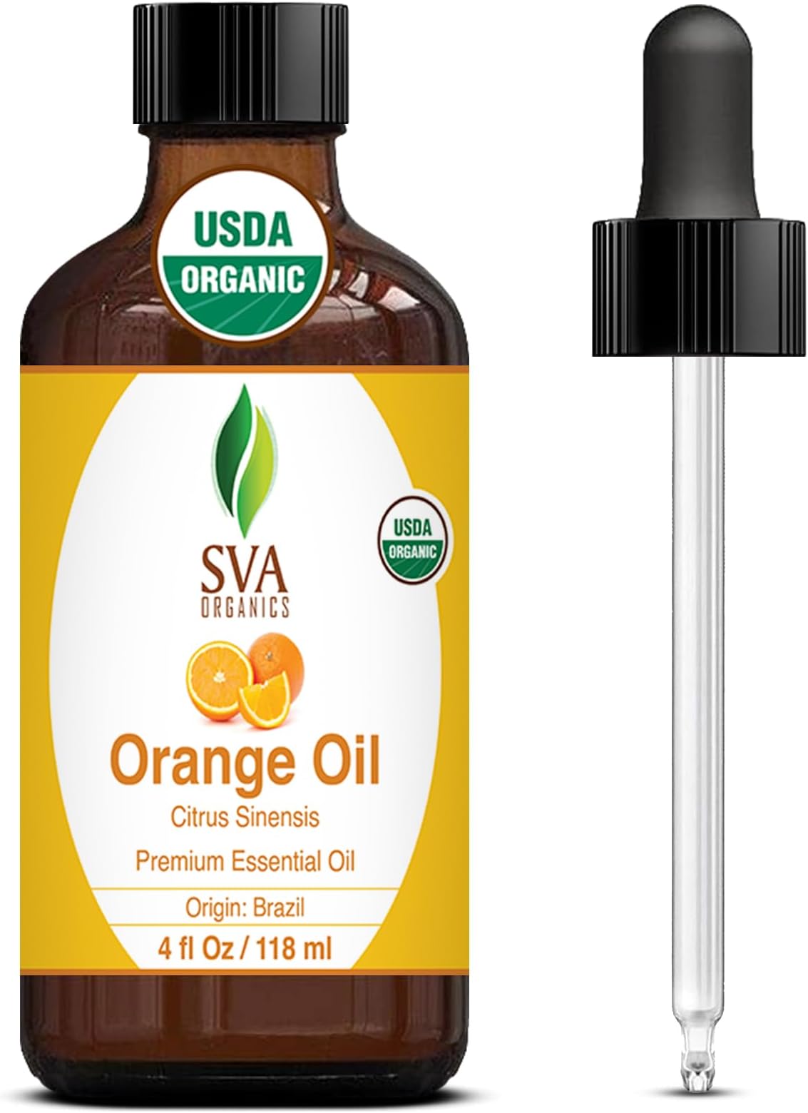 Amazon.com: SVA Organics Orange Essential Oil 4oz (118ml) Premium ...