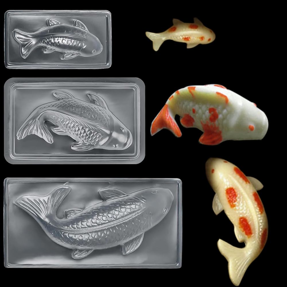 Amazon.com: 3D Fish Shaped Jelly Molds PP Plastic Chocolate/Candy ...