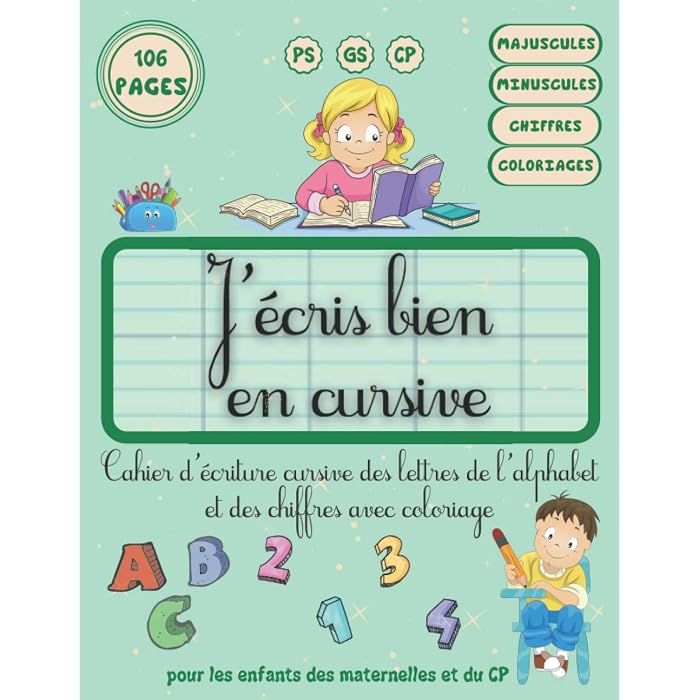 Buy J'écris bien en cursive: Cahier d'écriture cursive des lettres de l ...