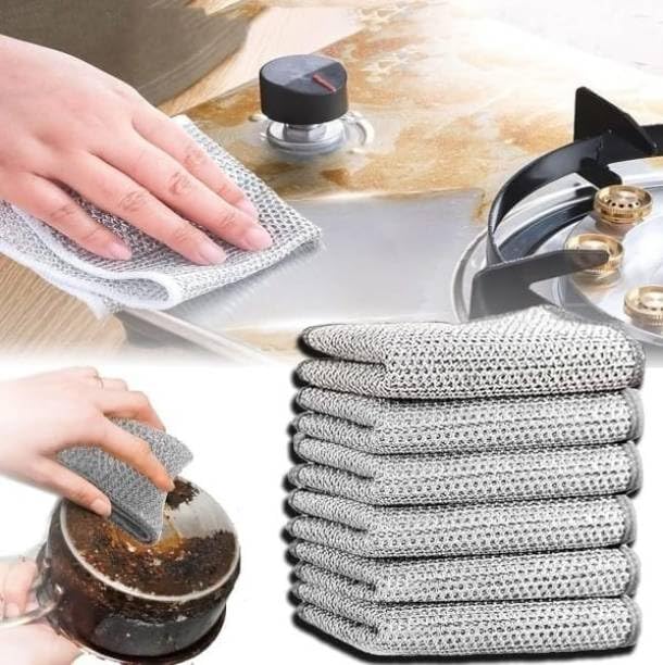 Non Scratch Dish Wash Cloth 5 Pack | Steel Scrubber for Utensils ...
