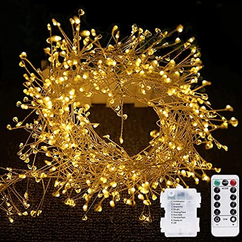 DINOWIN Firecrackers String Lights with Remote 29.5Ft 300 LED ...