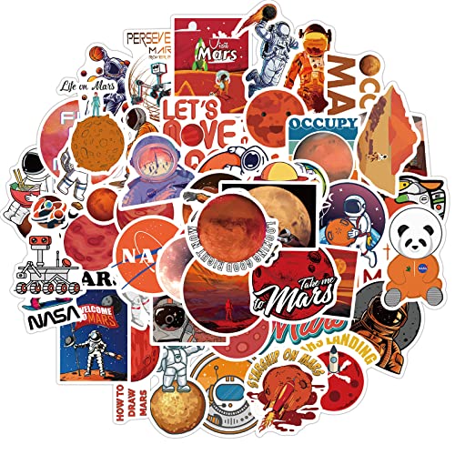50 Pcs Mars NASA Stickers|Vinyl Decal Merchandise Laptop Stickers Mars ...