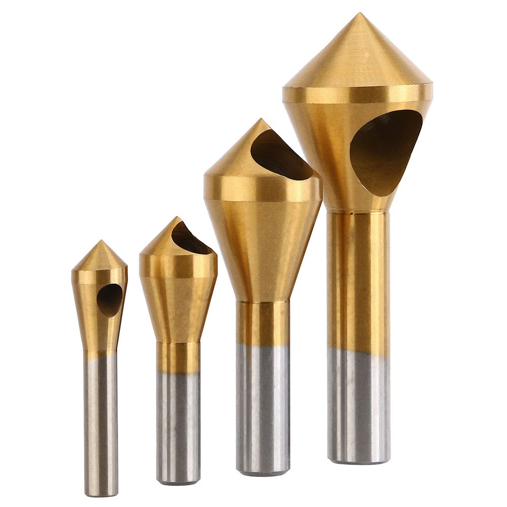 4 Pcs Countersink Chamfer Deburring Tool Hss Titanium Coated Hole ...