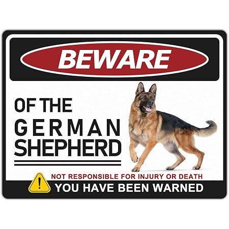 Amazon.com: Vintage German Shepherd Metal Sign Warning This Property is ...