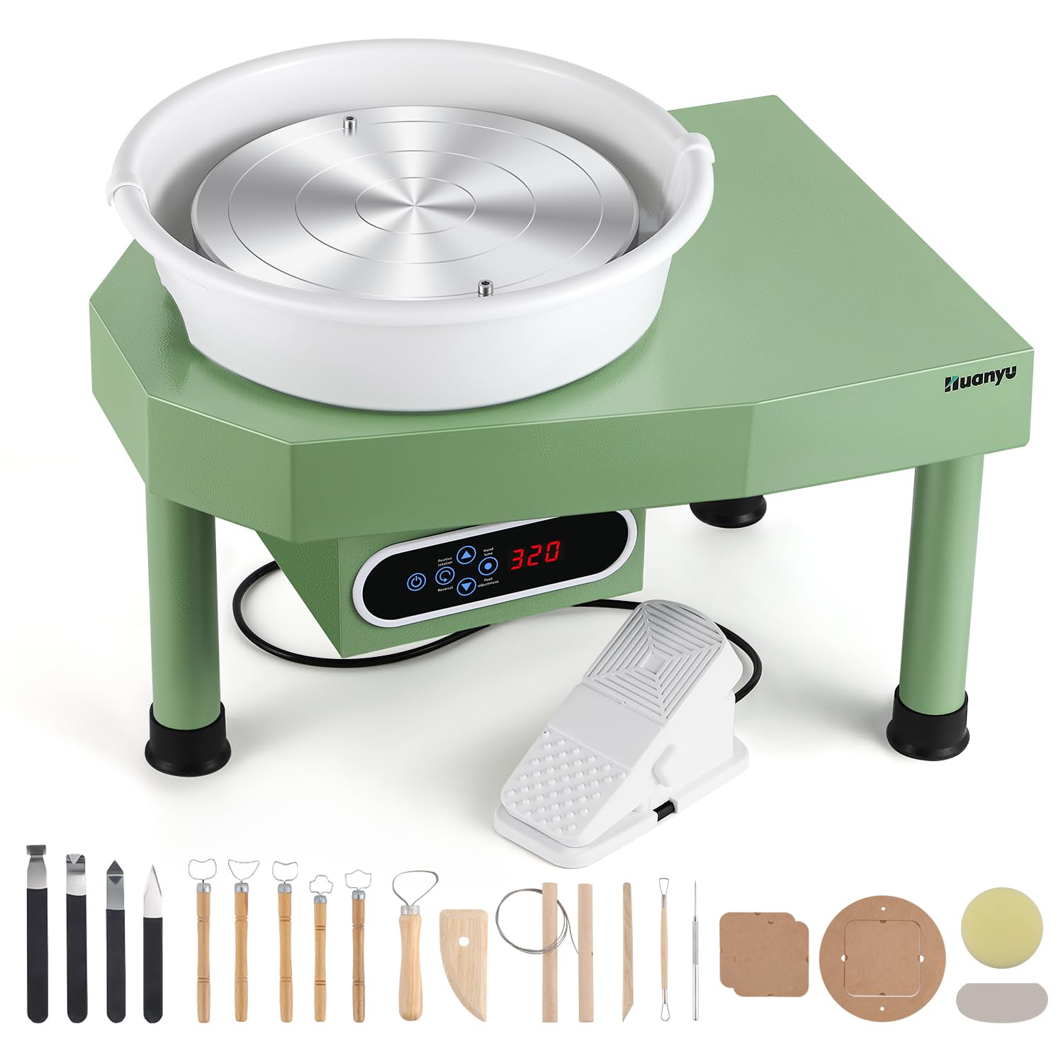 Amazon.com: Huanyu Pottery Wheel Ceramic Machine 30cm/12in with Foot ...