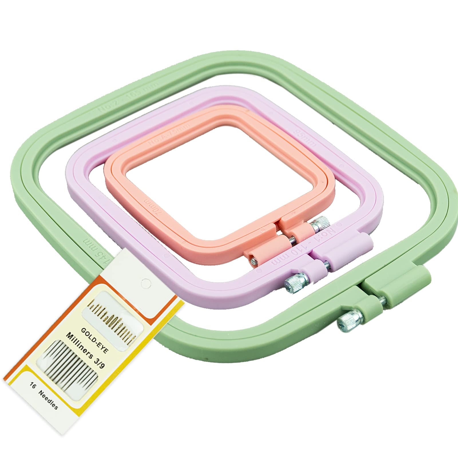 SZCXDKJ 3 Pieces ABS Embroidery Hoop Rectangle Frame Stitch Hoop Sewing ...