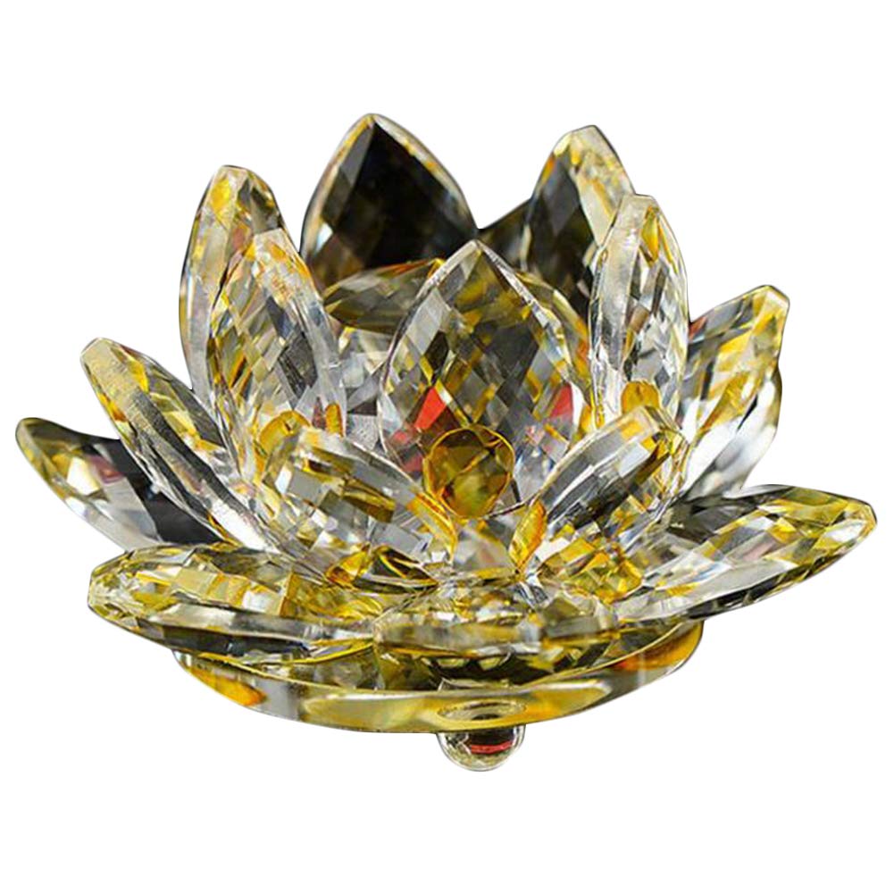 Amazon.com: Feng Shui 80 mm Quartz Crystal Lotus Flower Crafts Glass ...