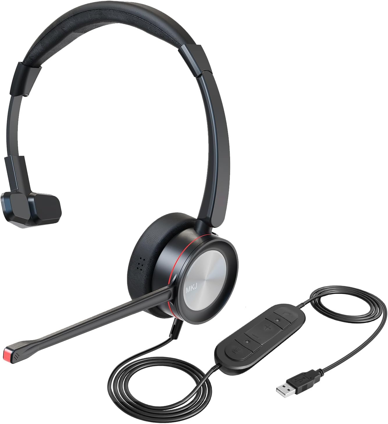 Amazon.com: VoiceJoy USB Plug Corded Headphone Call Center Comfort ...