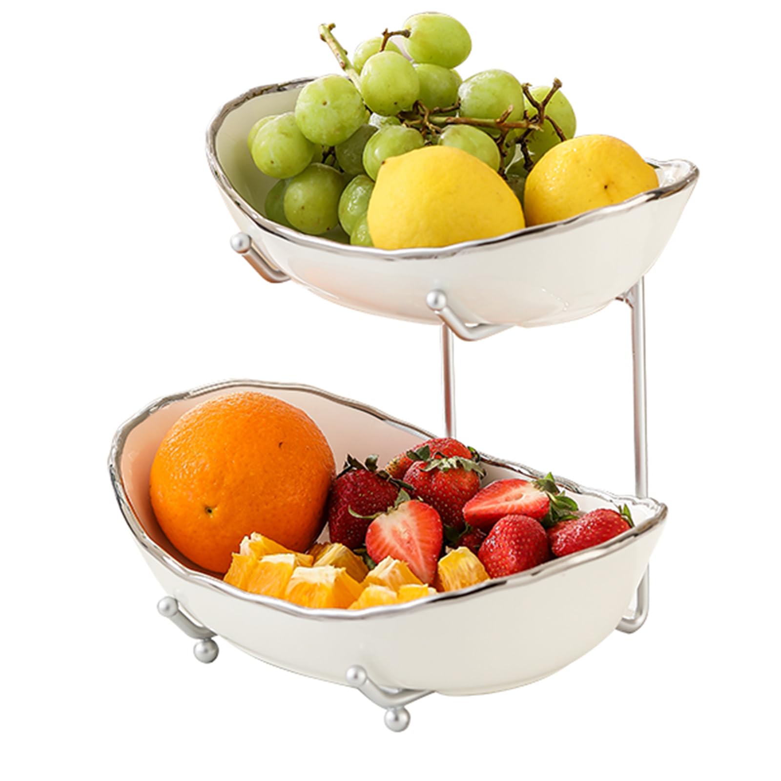 Amazon.com: HOMKULA 2 Tier Ceramic Fruit Bowl for Kitchen Counter ...