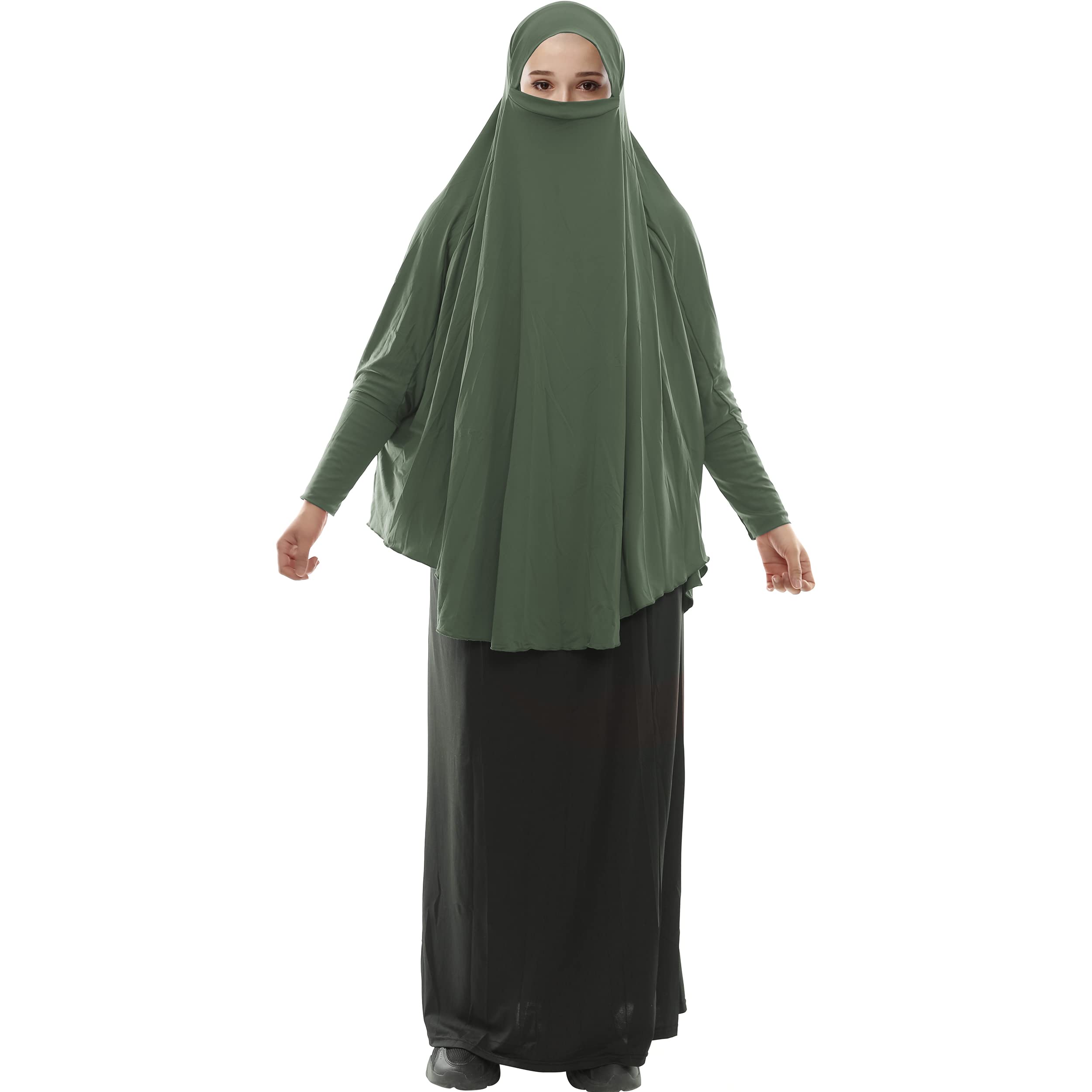 Buy Muslim Prayer Hijab Women Islamic Long Hijab Cover 1 Piece Khimar ...