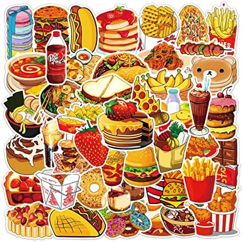 Amazon.com: 100pcs Cute Snack, Food, and Drink Stickers Set - Kawaii ...