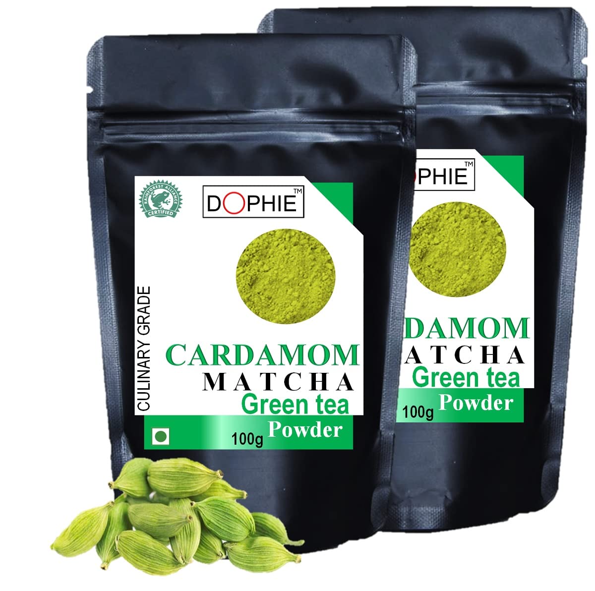 Dophie Matcha Green Tea Powder with Elaichi 100g [PACK-2] Culinary ...