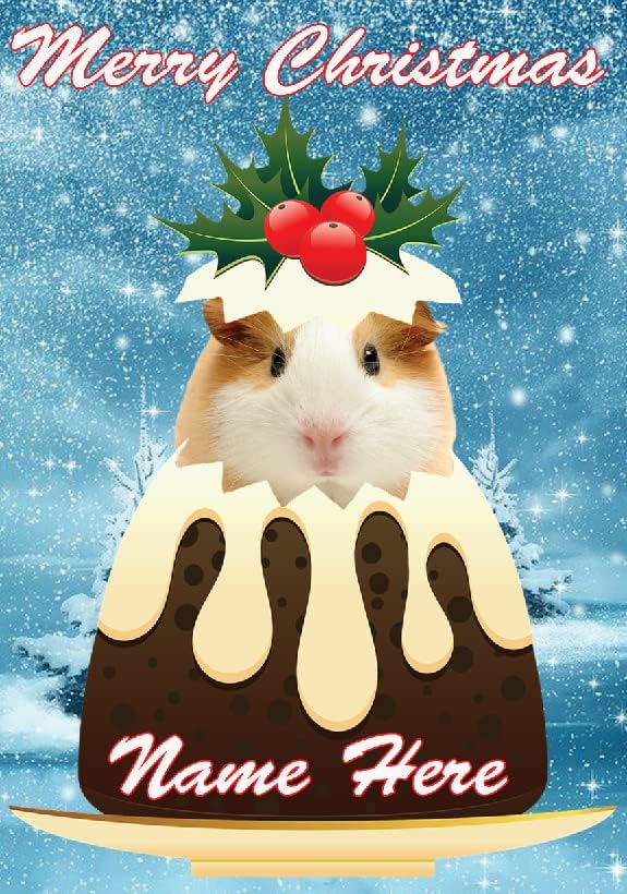 gfacc 84 Guinea Pig xmas Pudding custard personalised Merry Christmas ...