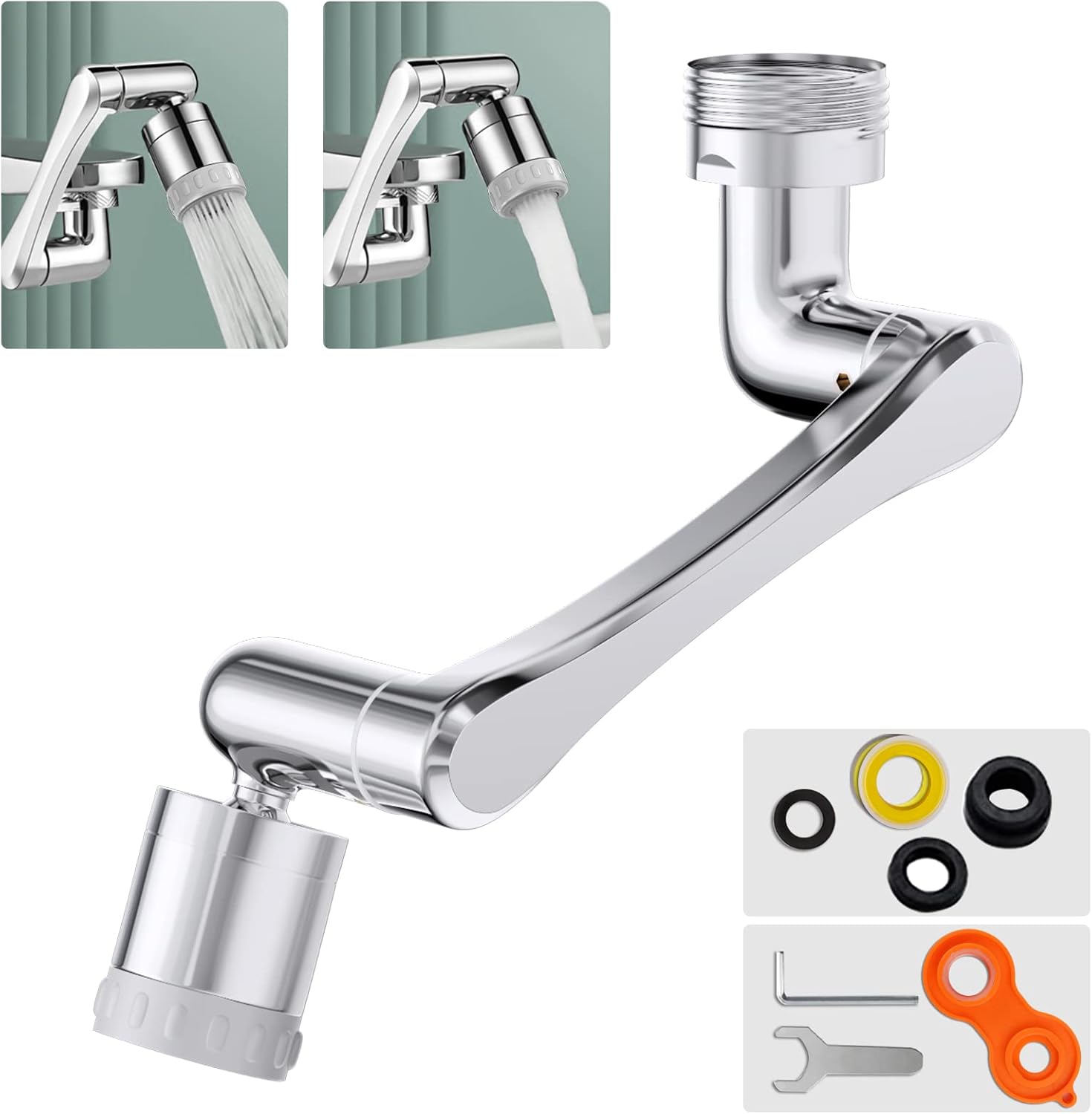 Vidoya Faucet Extender For Kitchen Bathroom Sink Universal Rotating ...
