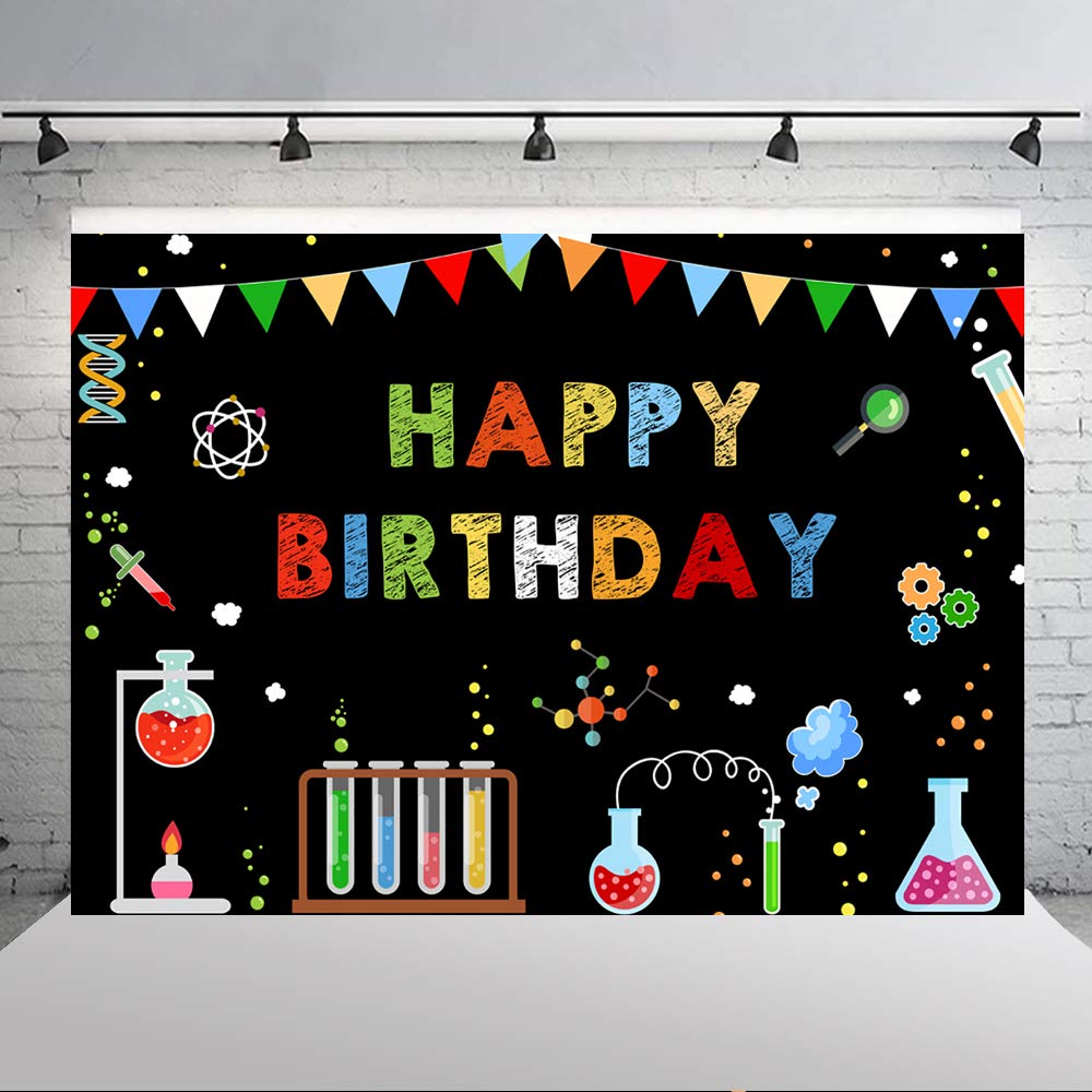 7×5ft Chemical Science Birthday Theme Backdrop Mad Science Fun ...