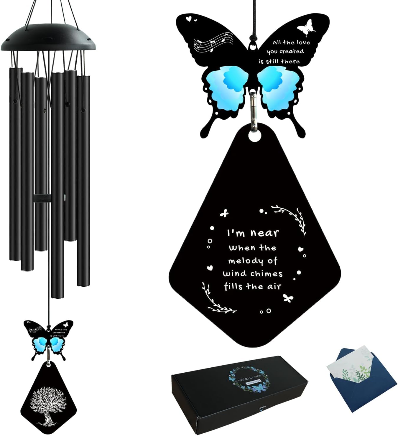 Amazon.com : Butterfly Wind Chimes for Outside, AFUNTA Wind Chimes ...