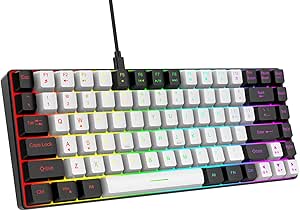 Gaming Keyboard, 80 Percent Layout 84 Keys RGB Backlit Wired Mechanical ...