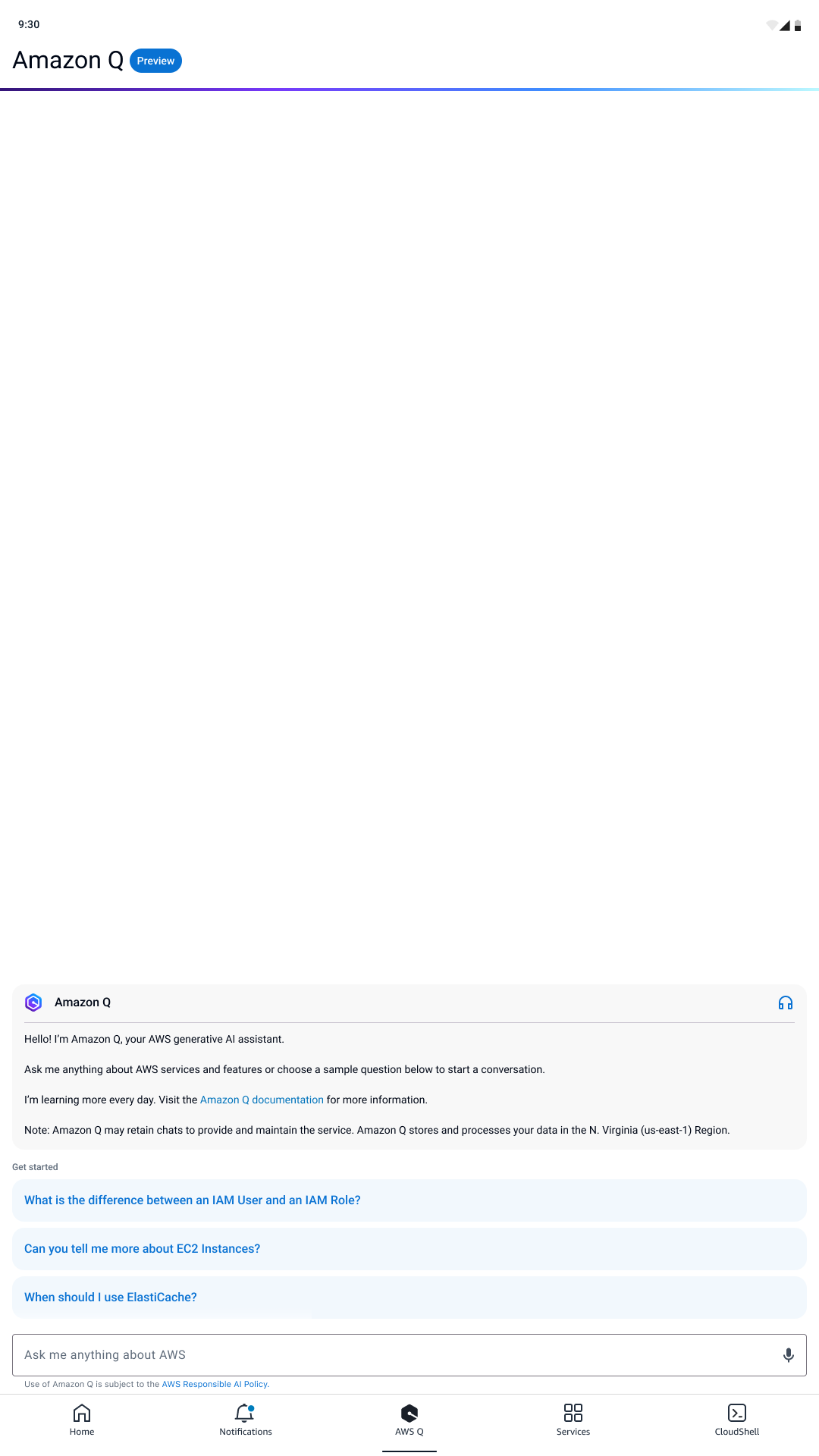 AWS Console - App on Amazon Appstore