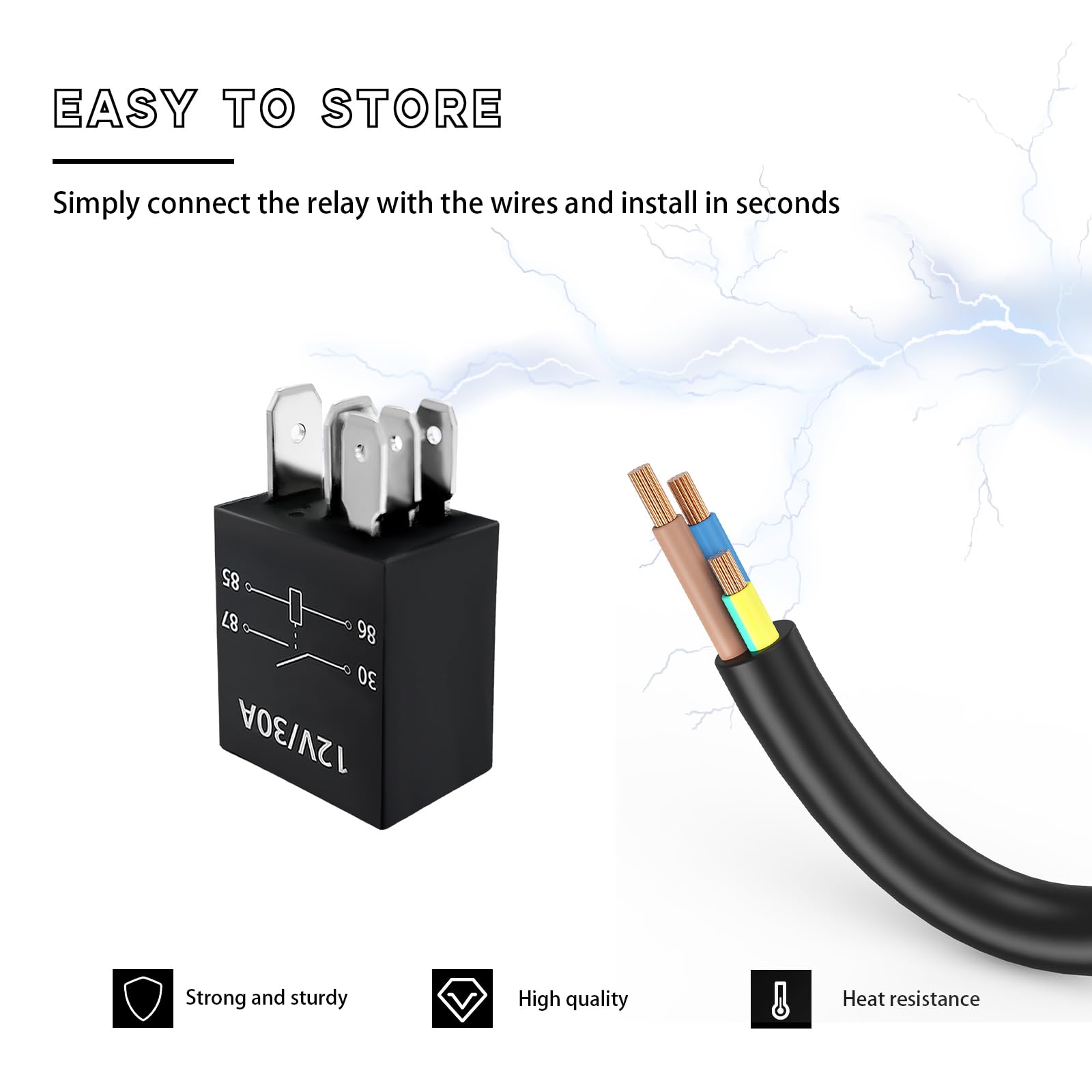 Snapklik.com : 4-Pack 5 Pin Starter Relay, 12V 30A Heavy Duty ...