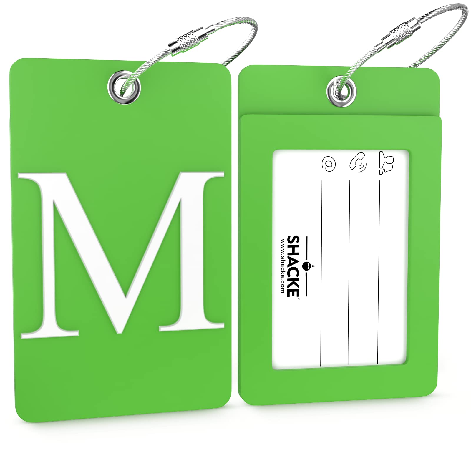 Snapklik.com : Luggage Tag Initial Fully Bendable Tag w/Stainless Steel ...