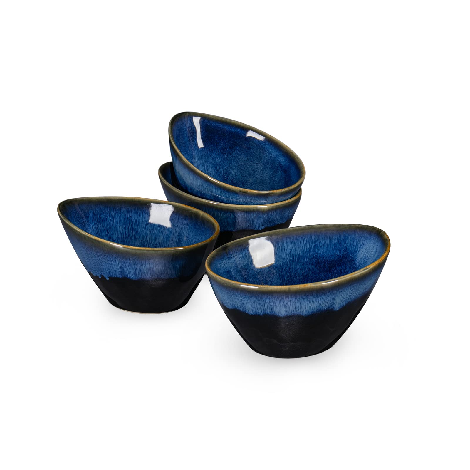 UNICASA Ceramic Salad Bowls Set of 4 - Angled Serving Bowls 20 oz for ...