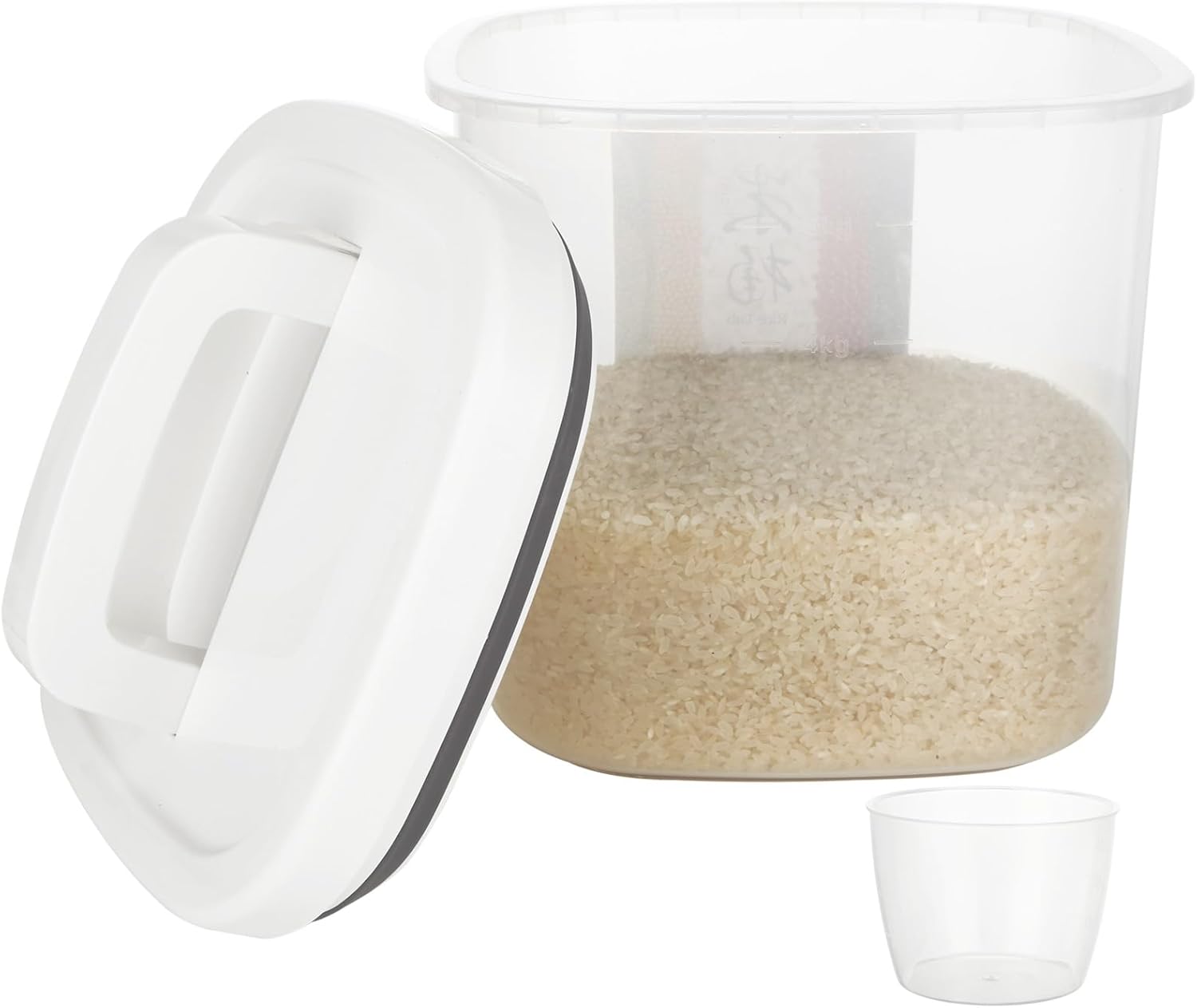 JMIATRY Rice Storage Container, 5L Plastic Cereal Storage Containers ...