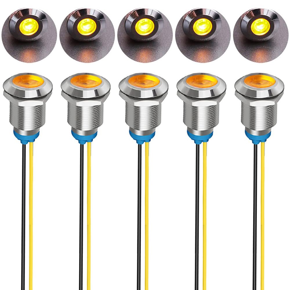 Amazon.com: Gebildet 5pcs 12mm LED Metal Indicator Light 110V-220VAC ...
