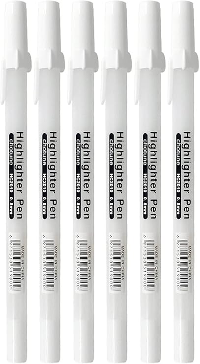 White Gel Pens for Art Drawing Sketching Writing 0.8mm White Ballpoint ...