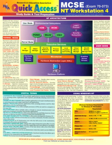 Amazon.com: Rea Quick Access MCSE NT Workstation 4 Exam 70-073: ...