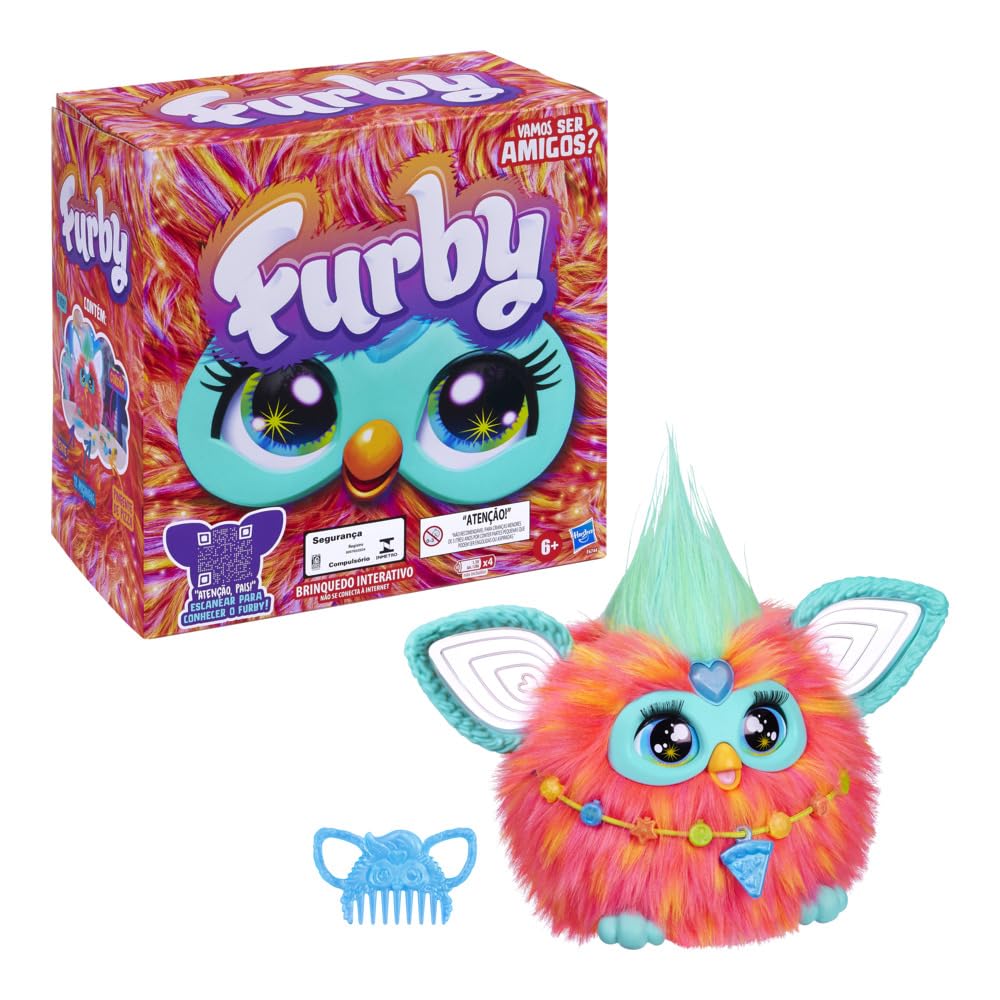 Furby Coral, Brinquedo de Pelúcia Interativo ativado por Voz | Amazon ...
