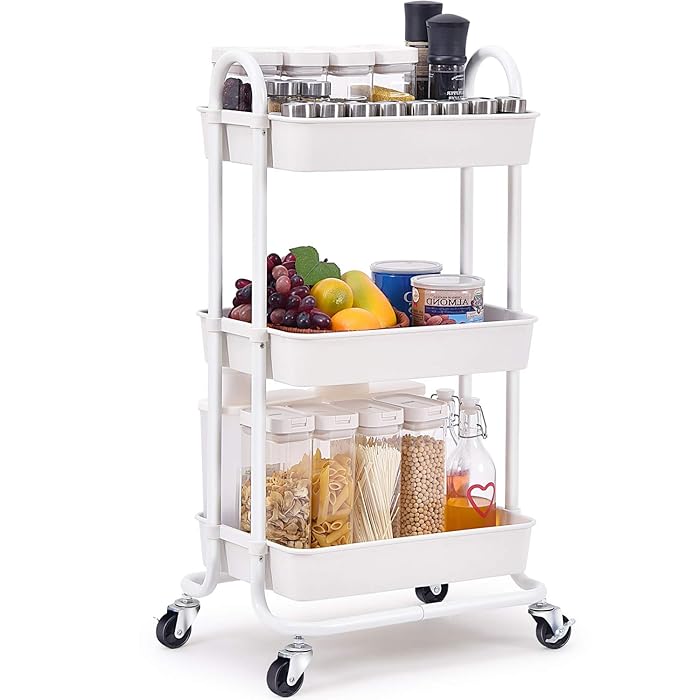 Buy TOOLF Utility Rolling Cart with Lockable Wheels,Multi-Purpose ...
