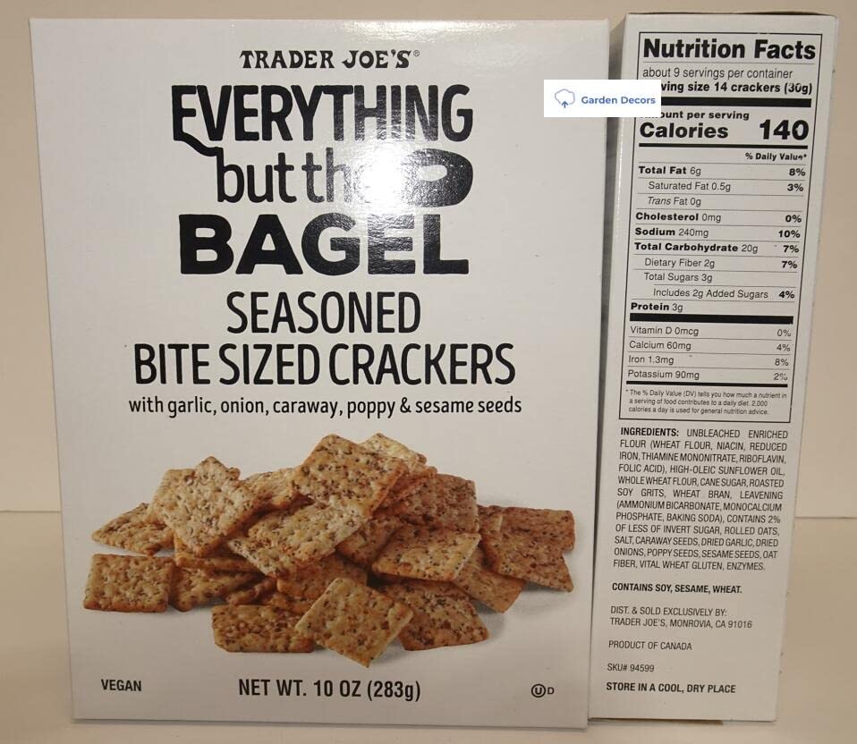 Trader Joe's Everything But The Bagel Seasoned Bite Sized Crackers 10oz ...