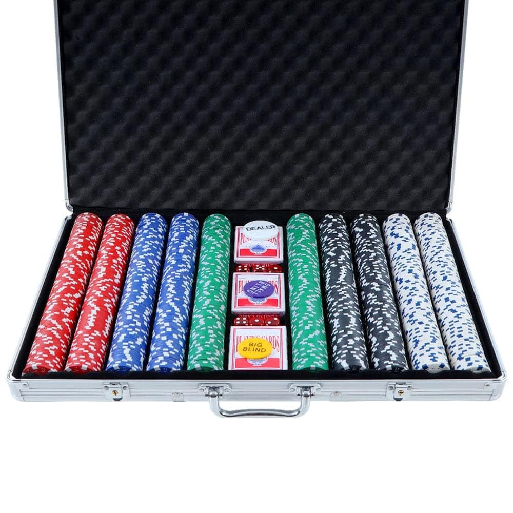 1000pcs Poker Chips Set, Casino Betting Chip Case Party Carry Bag Dice ...