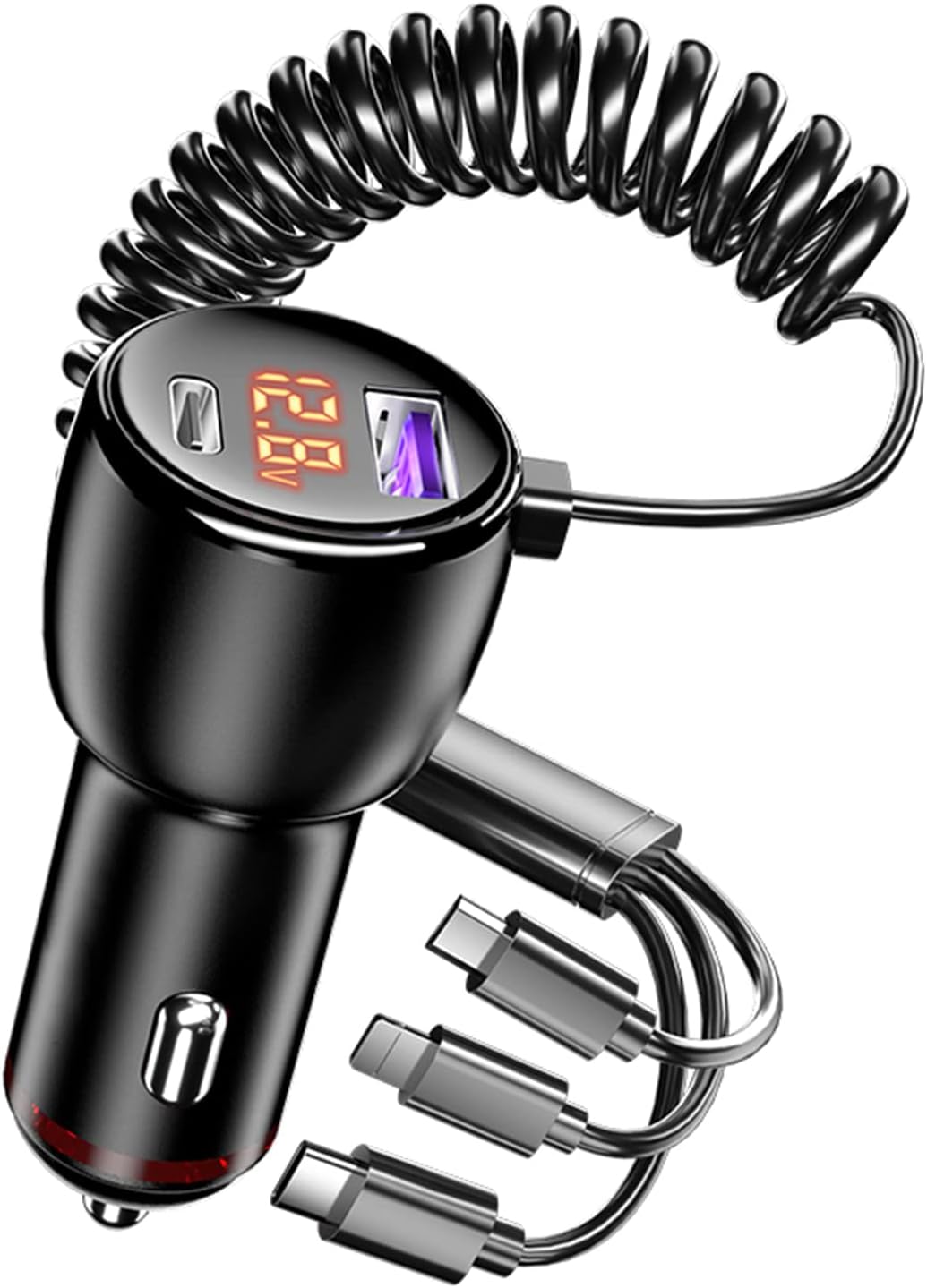 Amazon.com: Phmnkl Super Fast Car Charger Type C, 66W+65W+20W QC3.0&PD3.0 5 Port Built-in 4FT ...