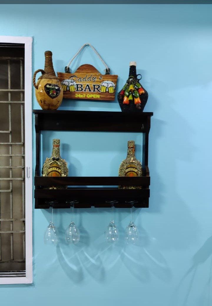 Indigo interiors Wall Hanging Design Bar | Bar Cabinets for Home | Mini ...