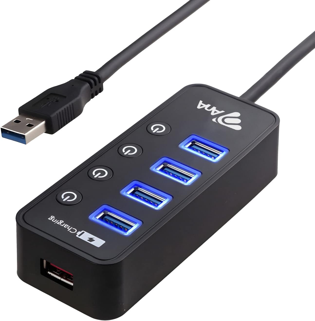 AnA USB 3.0 4-in1 Hub Splitter, Ultra Slim 4 Port USB Extension With ...