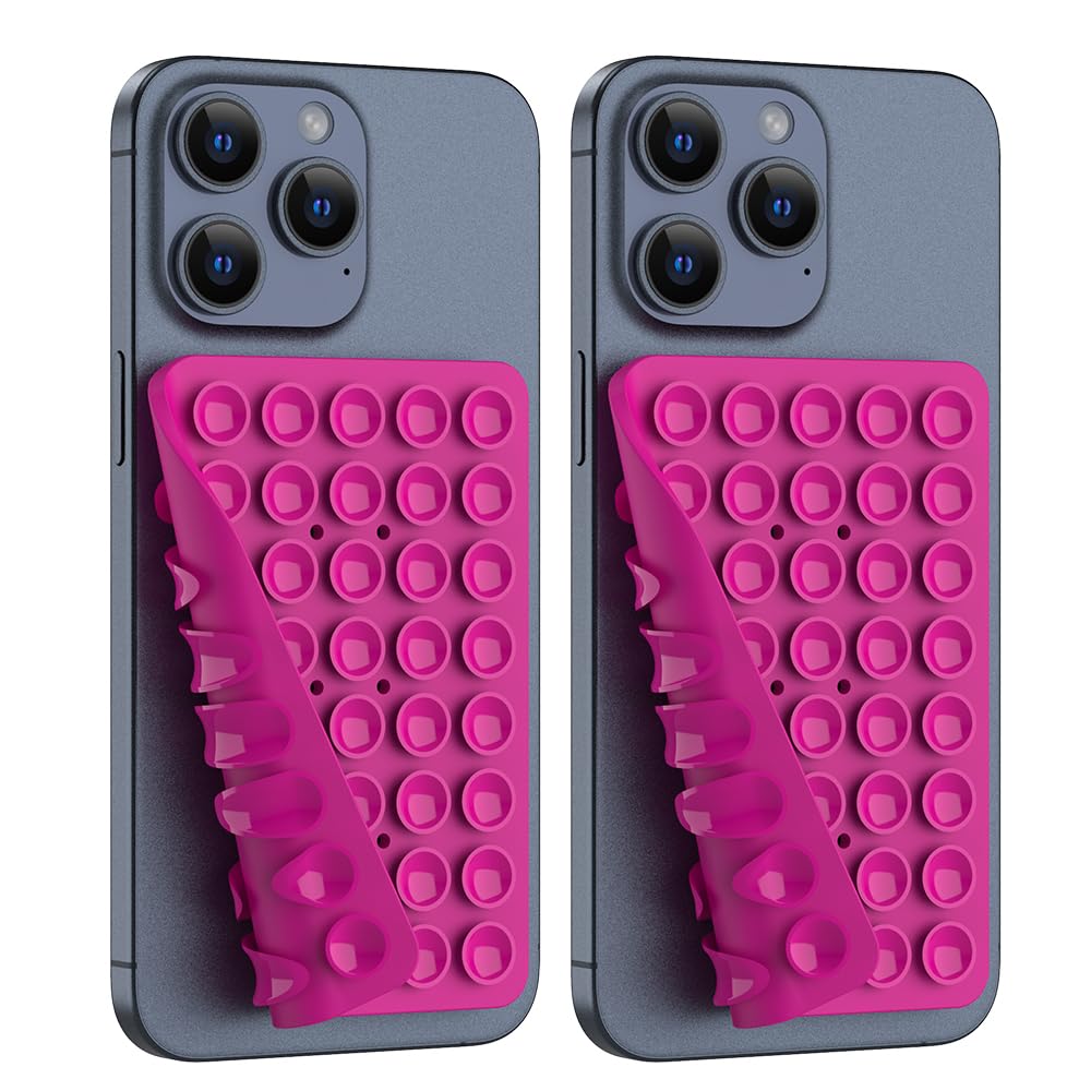 Amazon.com: 2PACK Silicone Double Sided Suction Phone Case Mount ...