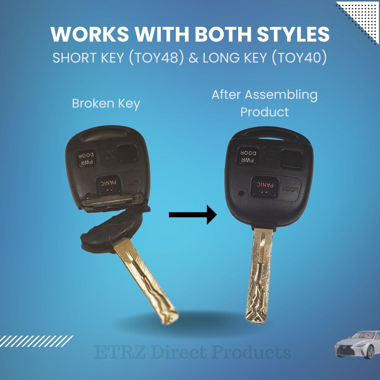 Snapklik.com : 2 Keyless Entry Key Fob Shell Case Replacement Cover ...