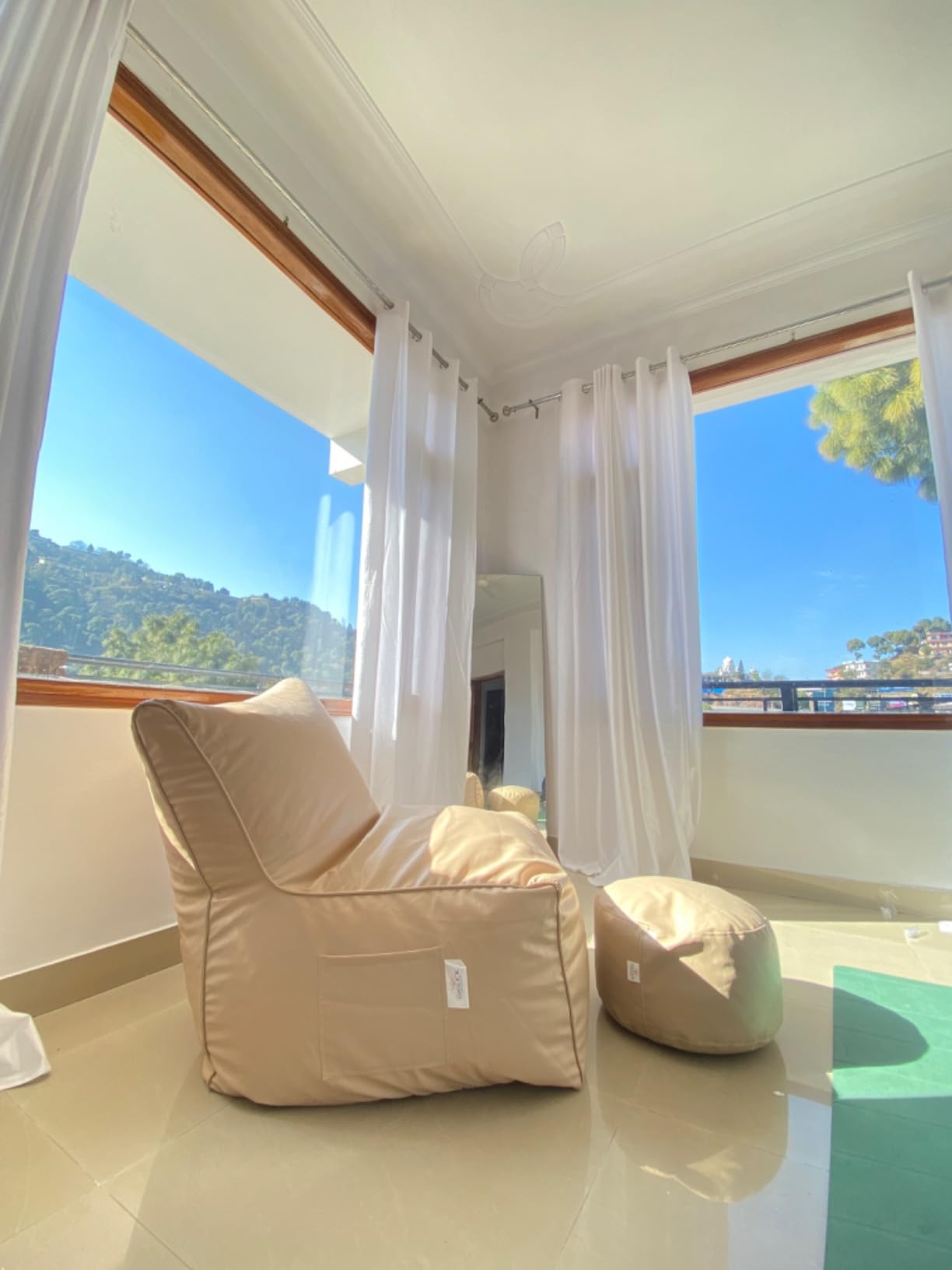 KAM'S LIEU XXXL Faux Leather PreFilled Chair Sofa Bean Bag with ...