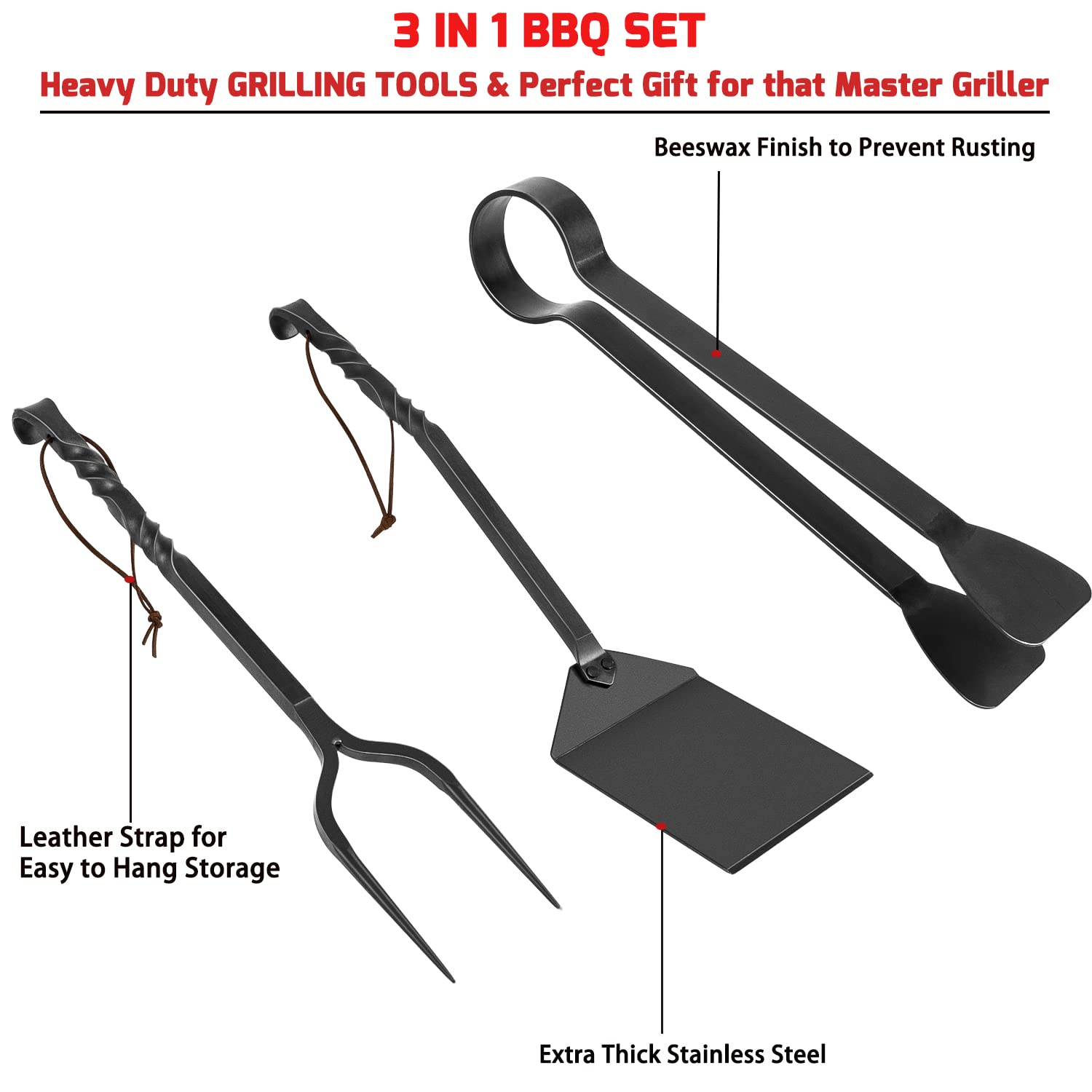Snapklik.com : Heavy Duty Forged Utensils BBQ Grill Tool Sets ...