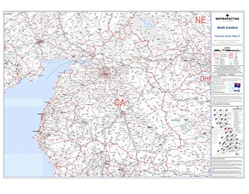 Postcode Sector Map 21 North Cumbria (Aluminium frame): 5015822260728 ...