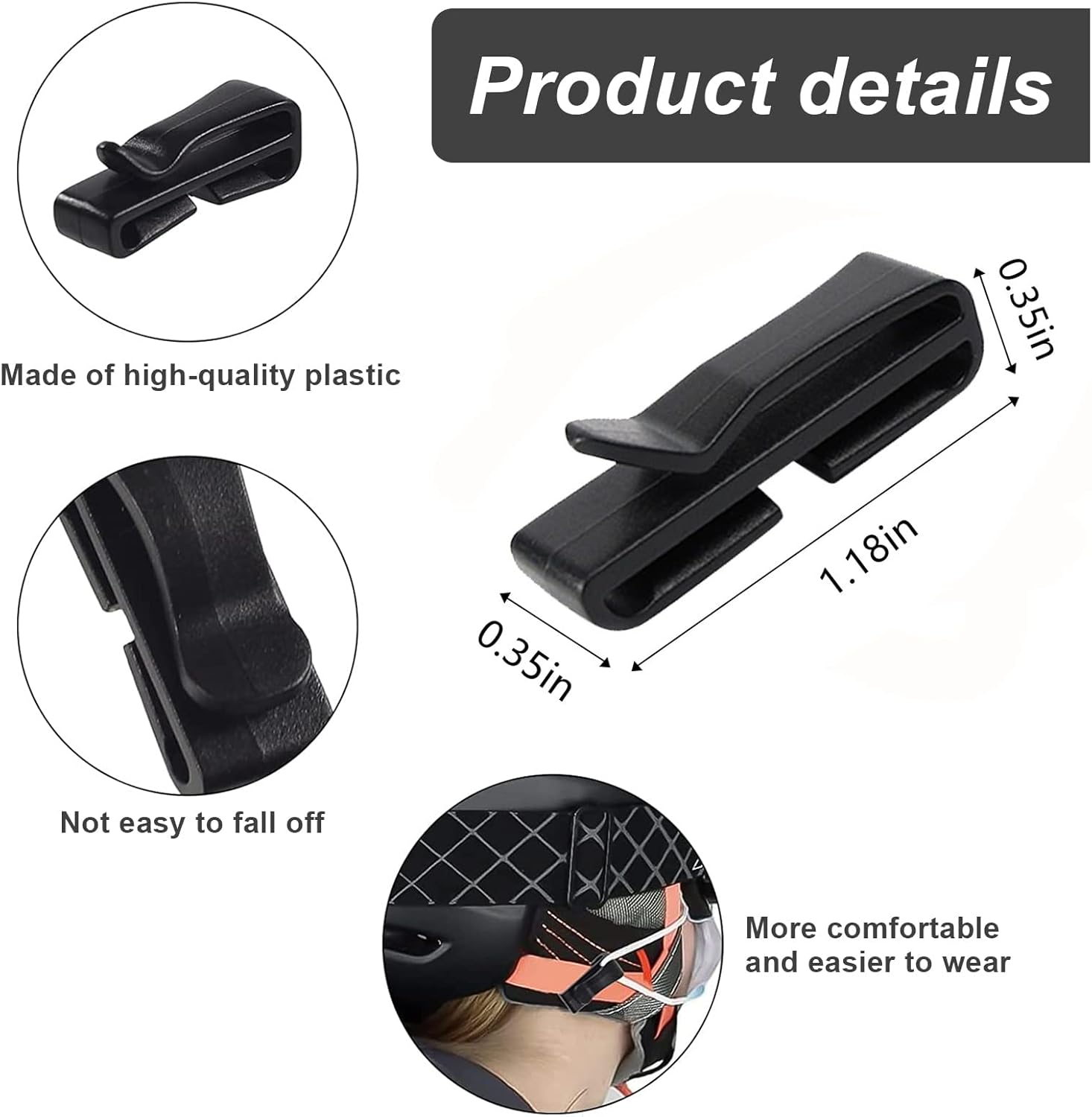 Helmet Clip Face Mask Holder Clip, Mask Clips for Helmet Ski Snowboard ...