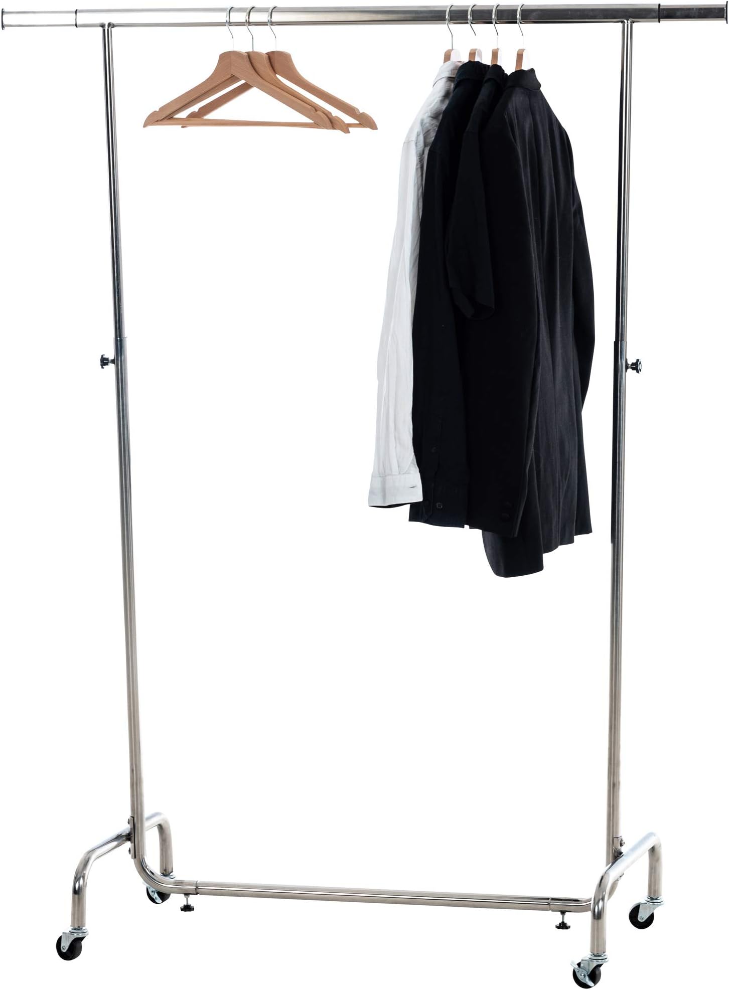 SONGMICS Heavy Duty Clothes Rack Coat Rack on Wheels Holds up to 90kg ...