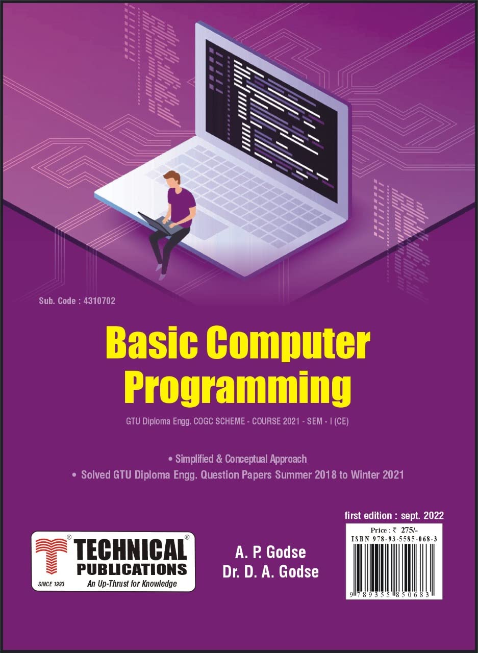 Amazon.in: Buy GTUT DIPLOMA Basic Computer Programming GTU 21 Course (I - CE - 4310702) Book ...
